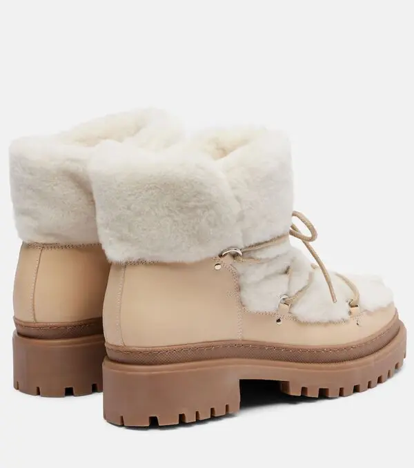 YVES SALOMON Shearling And Leather Ankle Boots