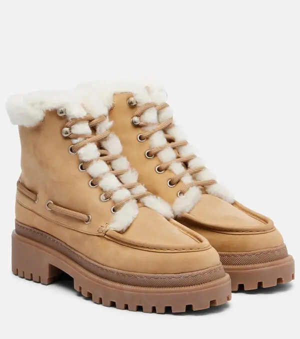 YVES SALOMON Shearling-lined Suede Boots