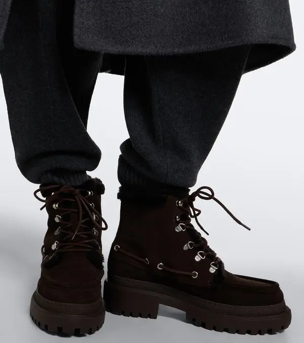 YVES SALOMON Shearling-lined Suede Boots