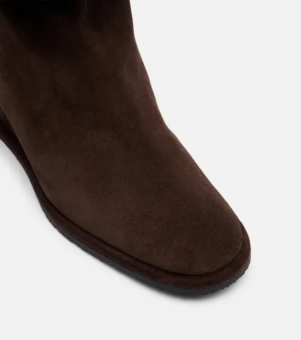 YVES SALOMON Shearling-lined Suede Wedge Ankle Boots