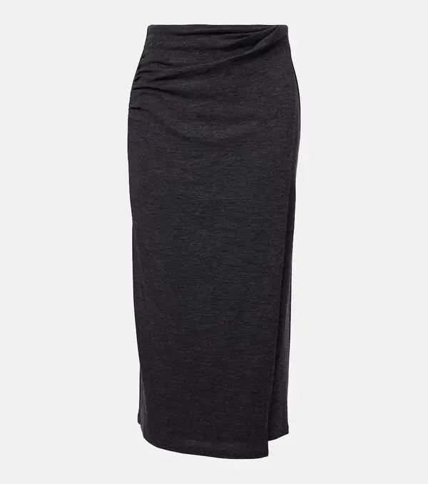 Vince Draped Midi Skirt - Grey