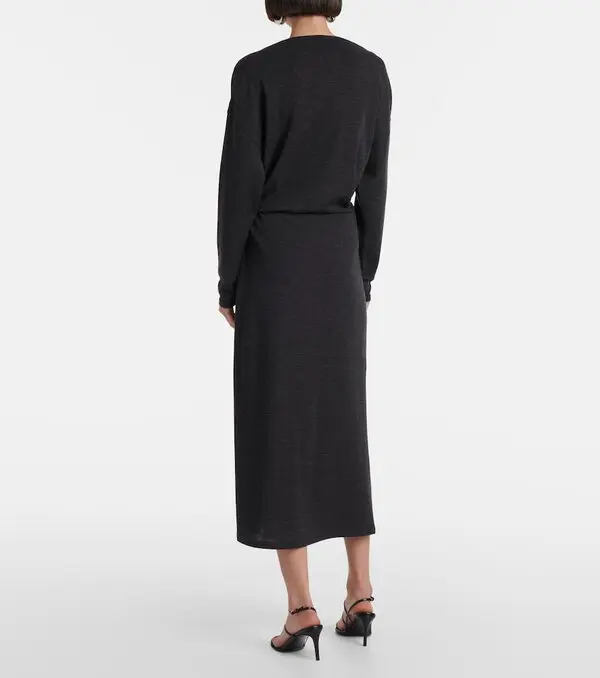 Vince Draped Midi Skirt - Grey