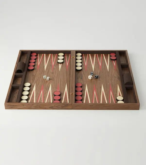 L'Objet X Fortuny Wooden Backgammon Set - Red