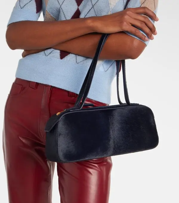 Khaite Simona Calf Hair Shoulder Bag - Blue