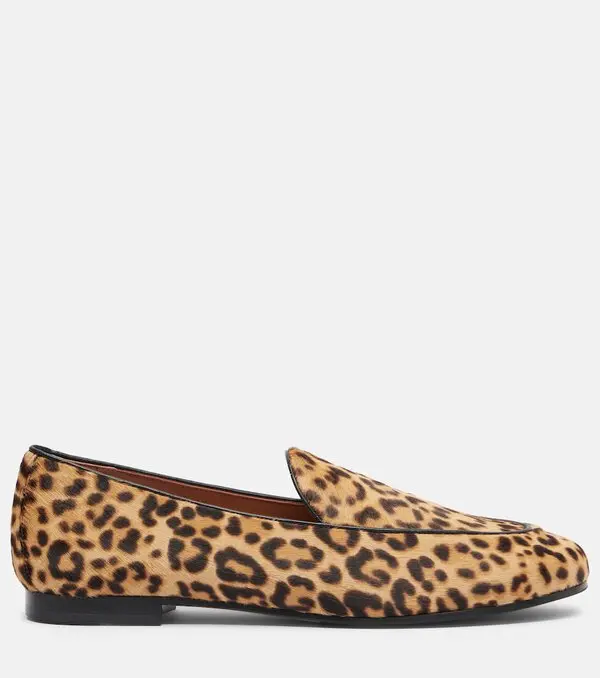 AQUAZZURA Leopard-print Calf Hair Loafers - Brown