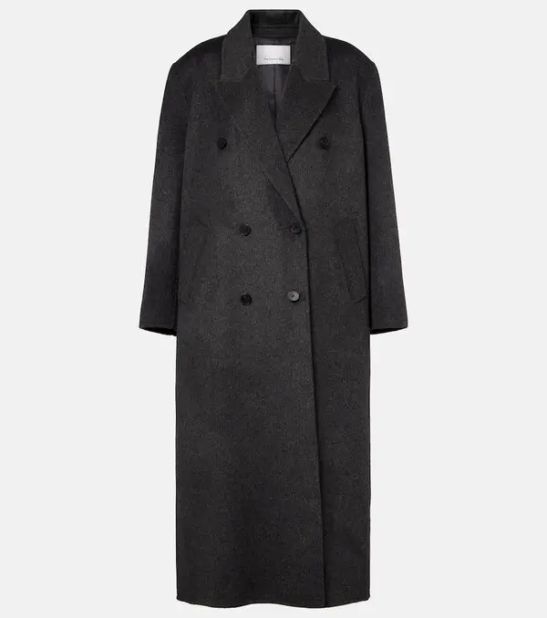 THE FRANKIE SHOP Gaia Double-breasted Wool-blend Coat - Grey