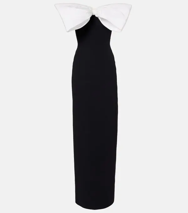 David Koma Bow-detail Gown - Black