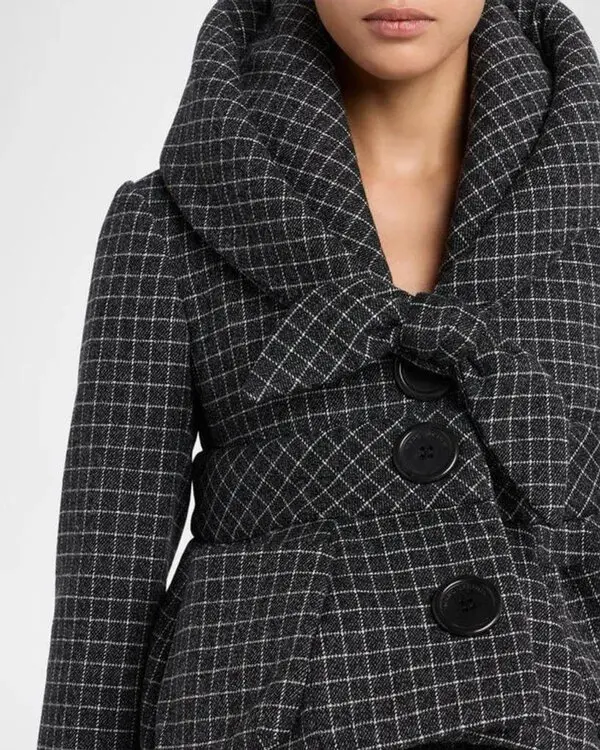 Marc Jacobs Wool Padded Crop Hooded Jacket - Charcoal
