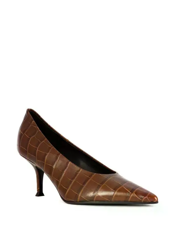 LELLA BALDI 50mm Crocodile-effect Pointed Pumps