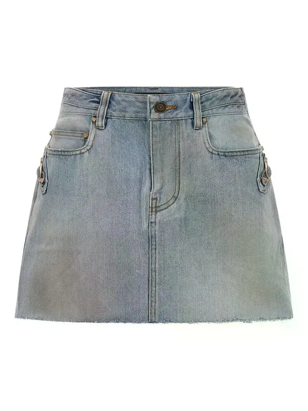 Balenciaga City Raw-cut Mini Skirt - Blue