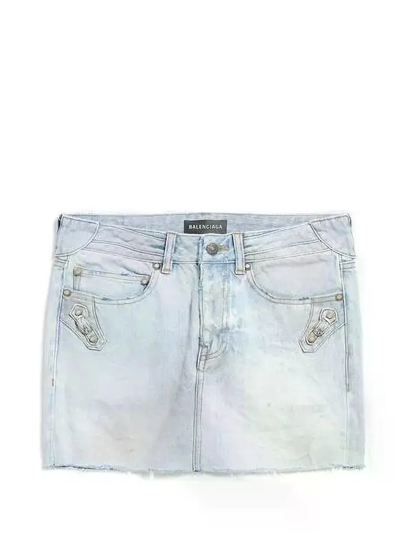 Balenciaga City Raw-cut Mini Skirt - Blue