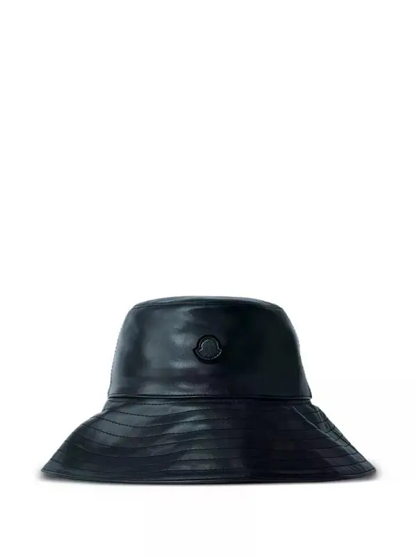 MONCLER X EE72 BY EDWARD ENNINFUL Logo-motif Bucket Hat - Black