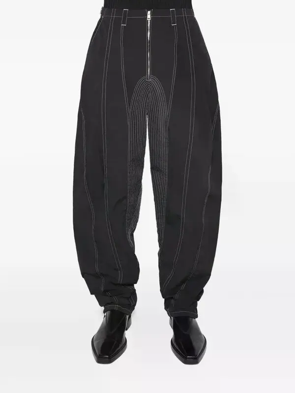 MUGLER Panelled Zip Trousers - Black