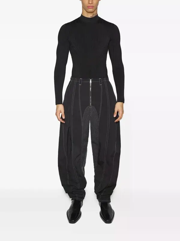 MUGLER Panelled Zip Trousers - Black