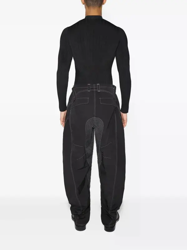 MUGLER Panelled Zip Trousers - Black