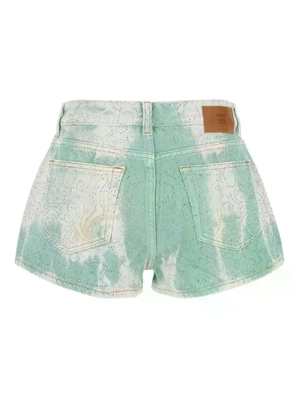 GANNI Two-tone Denim Shorts