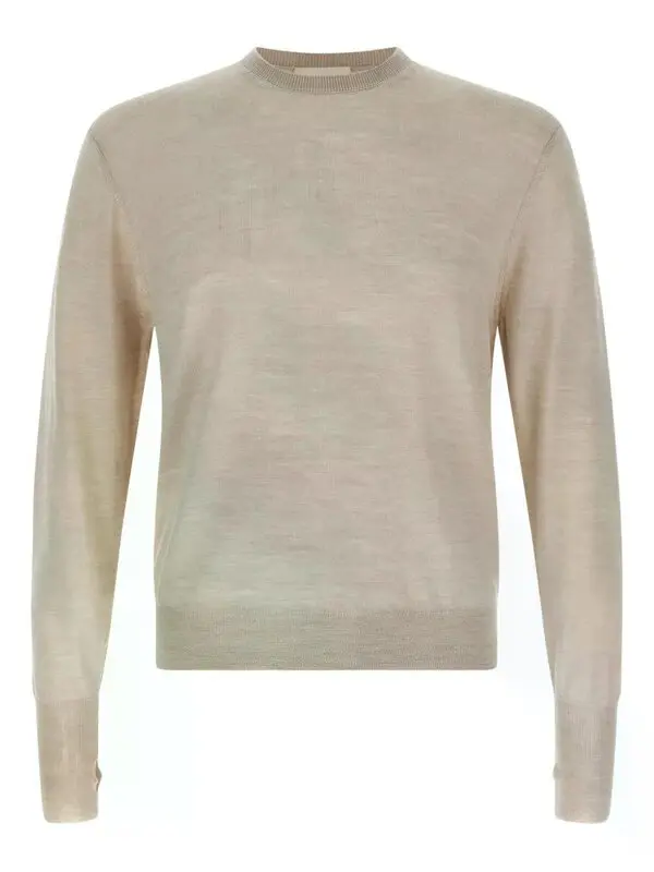 MA'RY'YA Cuffed-sleeve Crew-neck Sweater - Neutrals
