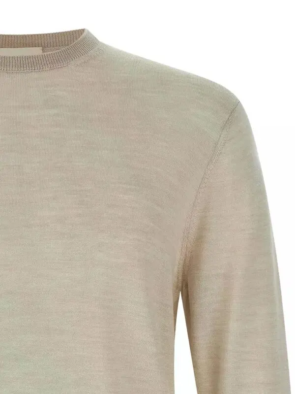MA'RY'YA Cuffed-sleeve Crew-neck Sweater - Neutrals