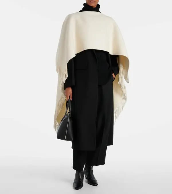 TOTEME Fringed Wool-blend Poncho