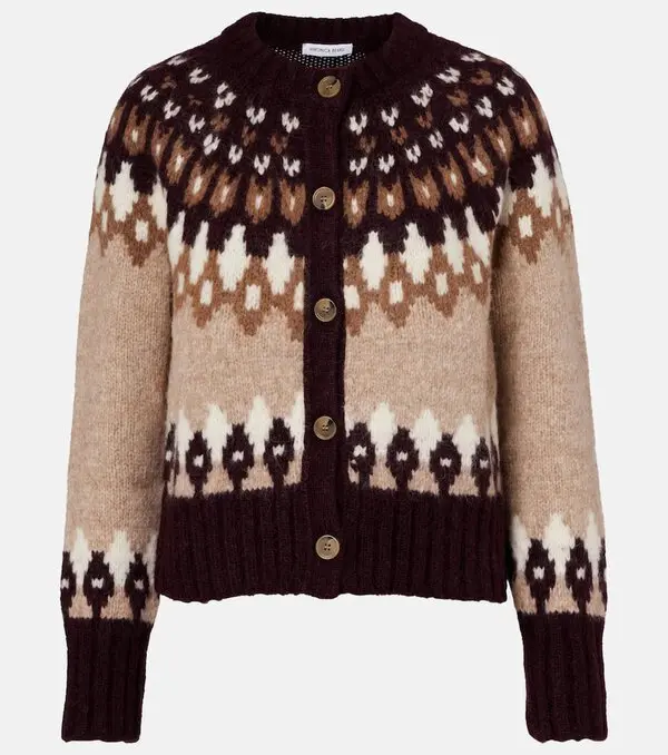 Veronica Beard Christina Fair Isle Alpaca-blend Cardigan - Multicoloured