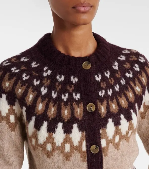Veronica Beard Christina Fair Isle Alpaca-blend Cardigan