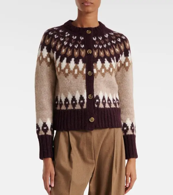 Veronica Beard Christina Fair Isle Alpaca-blend Cardigan
