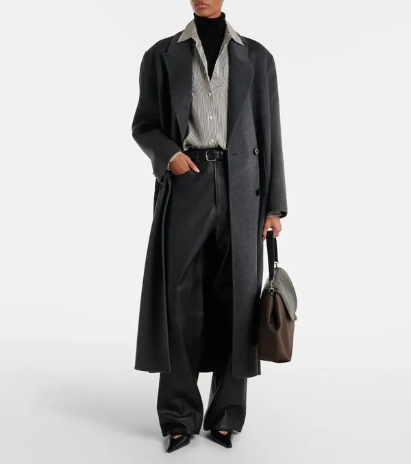 THE FRANKIE SHOP Gaia Double-breasted Wool-blend Coat