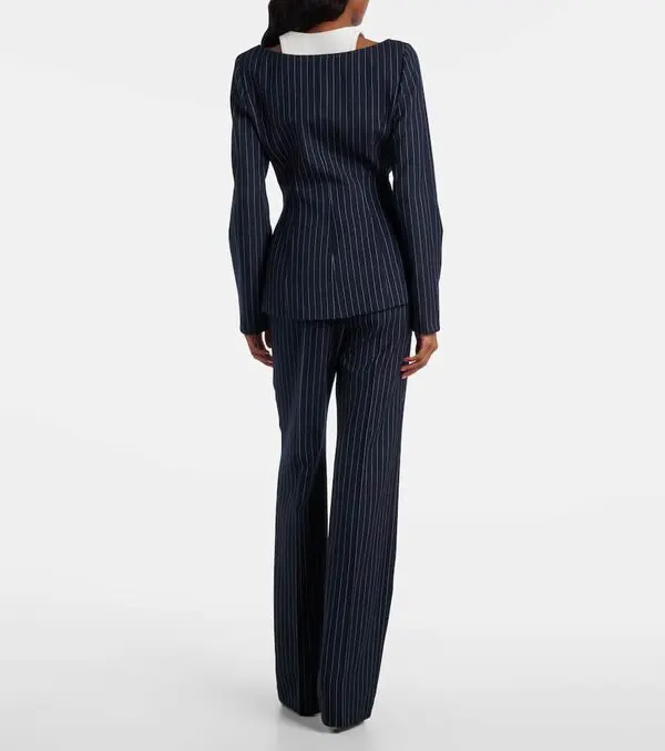 MUGLER Re/edit High-rise Wool Straight Pants