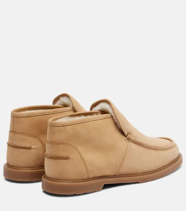 YVES SALOMON Shearling-lined Suede Ankle Boots