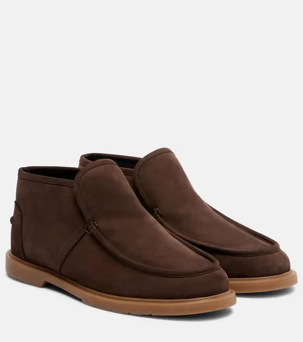 YVES SALOMON Shearling-lined Suede Ankle Boots