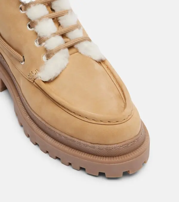 YVES SALOMON Shearling-lined Suede Lace-up Boots
