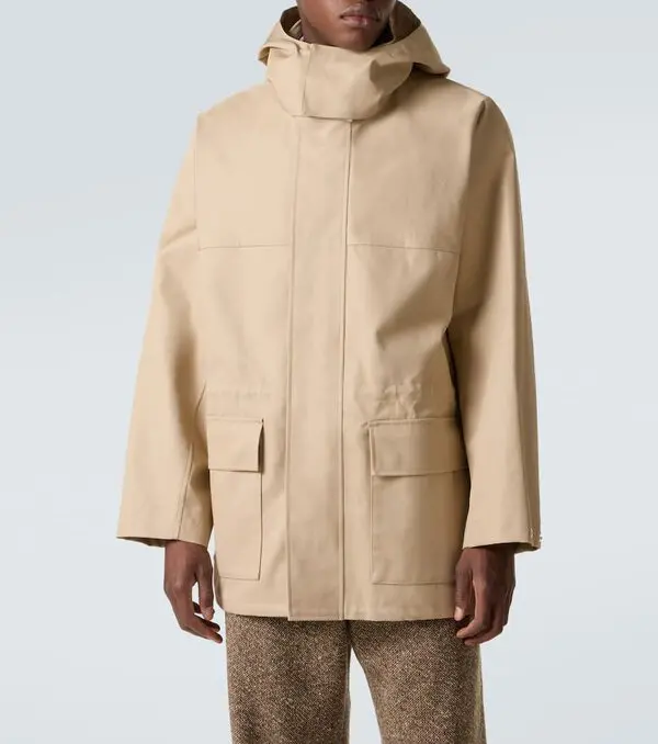 Auralee Hooded Cotton Gabardine Jacket