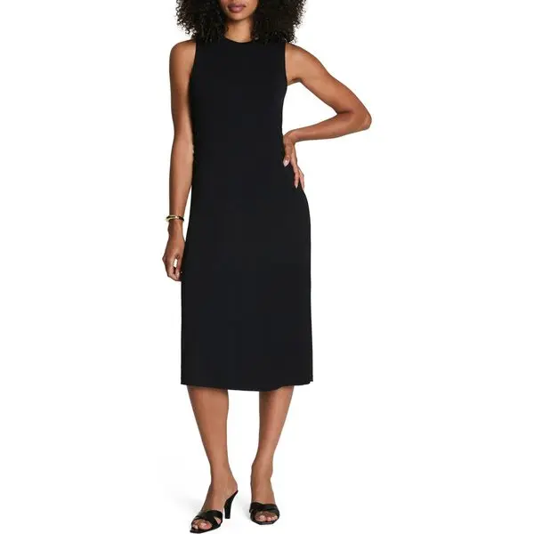 Spanx Ruched Sleek Jersey Tank Dress - Classic Black