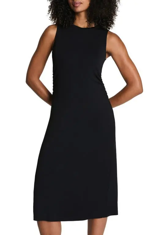 Spanx Ruched Sleek Jersey Tank Dress - Classic Black