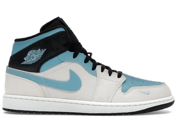 JORDAN 1 Mid Se Sneakers - Summit White/blue Chill/black