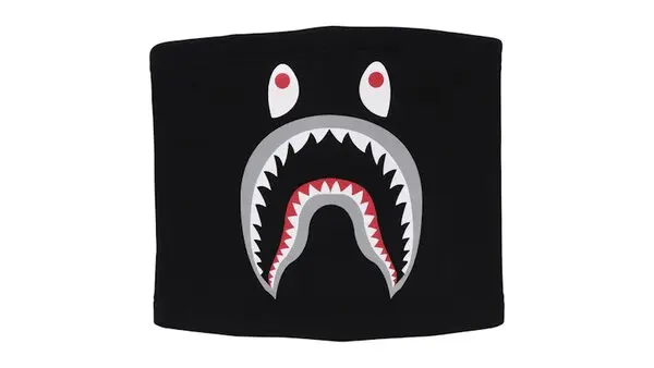 A BATHING APE Shark Motif Neck Warmer - Black
