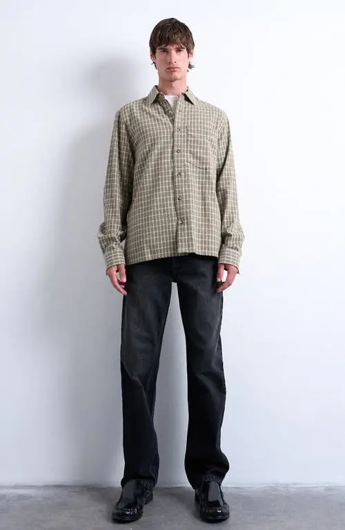 Topman Grid Check Relaxed Button-up Shirt