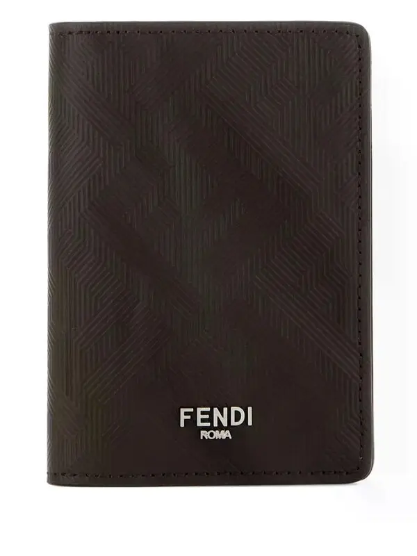 Fendi Shadow Leather Card Holder - Brown