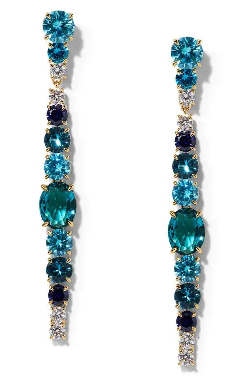 Nadri Stellar Linear Drop Earrings - Gold
