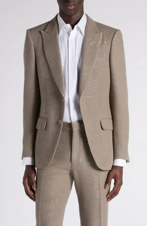 TOM FORD Sequin Light Bouclé Suit Jacket - Jbq Desert Taupe
