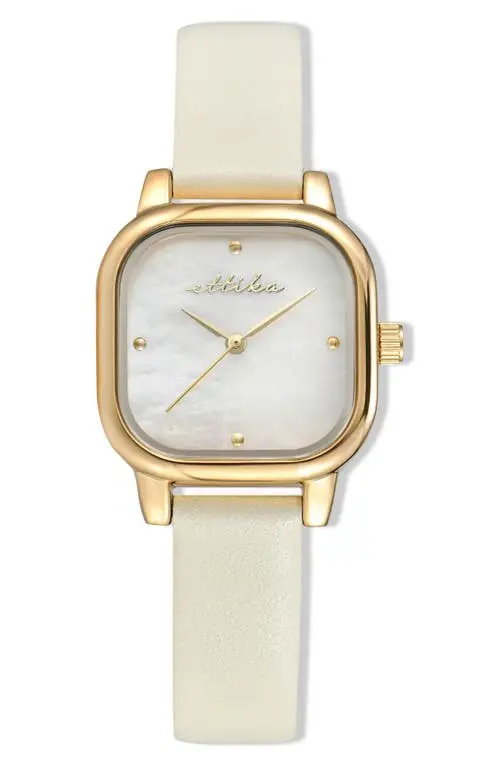 Ettika Classic Square Mother-of-pearl Watch - Bone