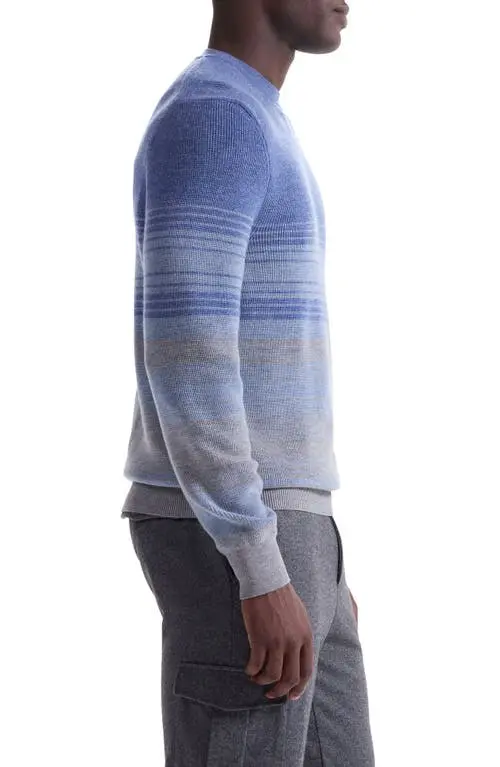 Bugatchi Gradient Stripe Merino Wool Sweater - Cobalt