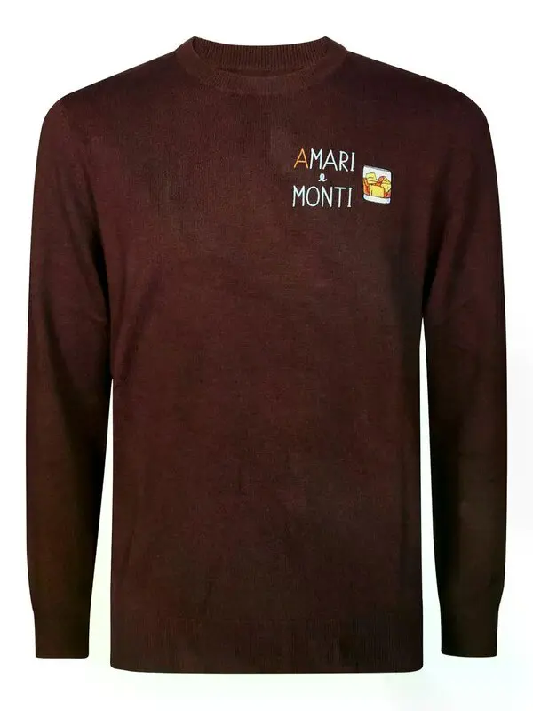 MC2 SAINT BARTH Embroidered Crew-neck Sweater - Brown