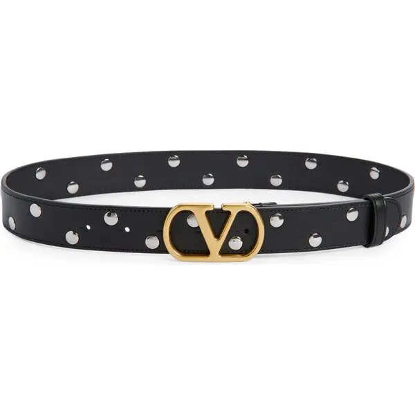 Valentino Garavani Vlogo Signature Studded Belt - Nero