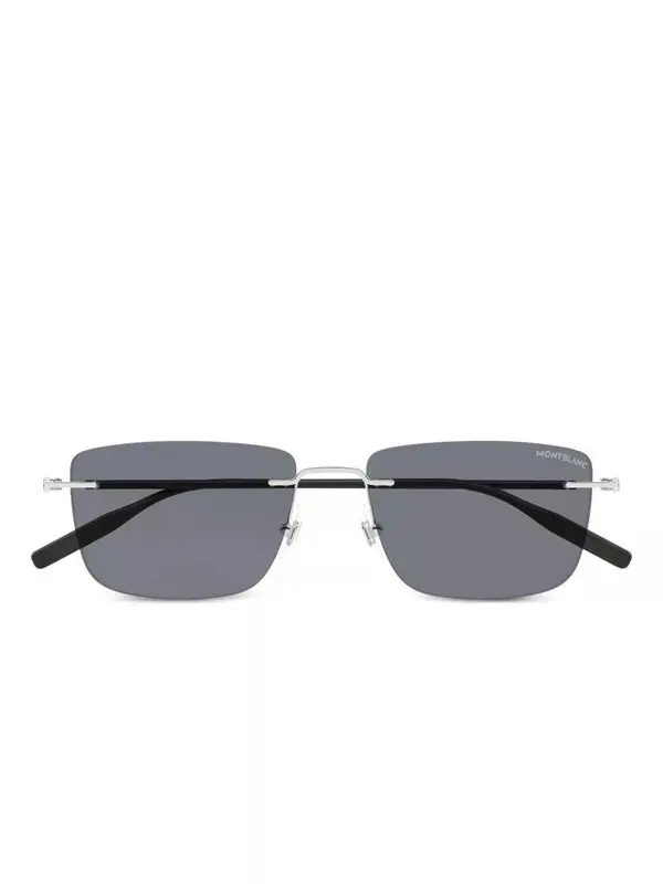 Montblanc Rectangle Rimless Sunglasses - Silver
