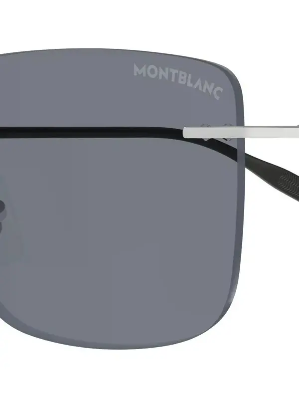 Montblanc Rectangle Rimless Sunglasses - Silver