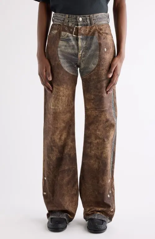 Acne Studios Regular Fit Chaps Trompe L'oeil Jeans