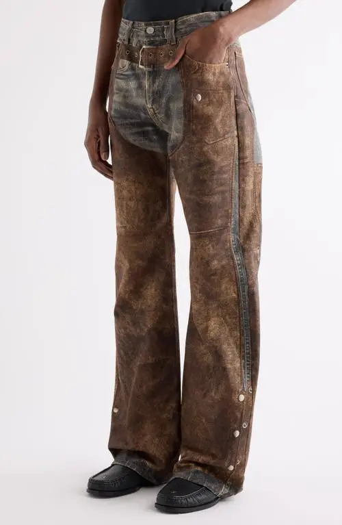Acne Studios Regular Fit Chaps Trompe L'oeil Jeans