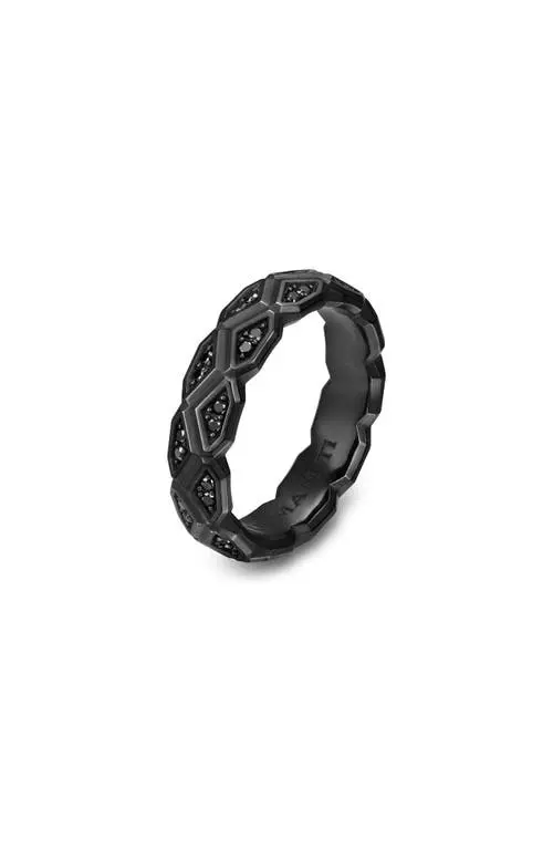 David Yurman Hex Band Fine Ring - Black Diamond