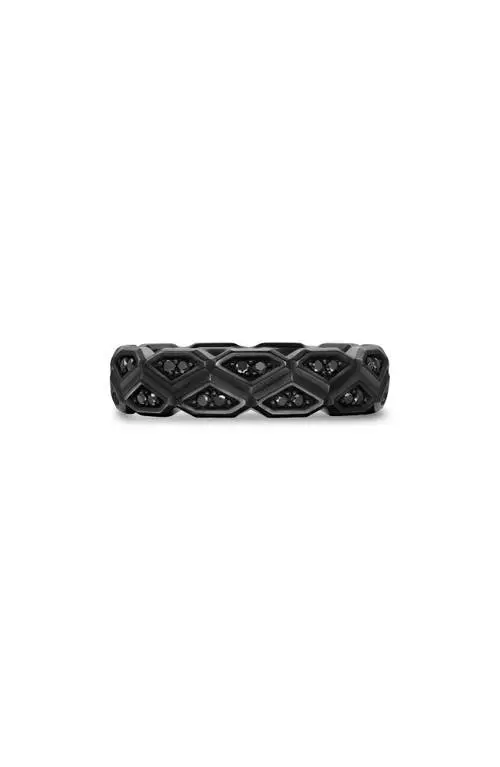 David Yurman Hex Band Fine Ring - Black Diamond